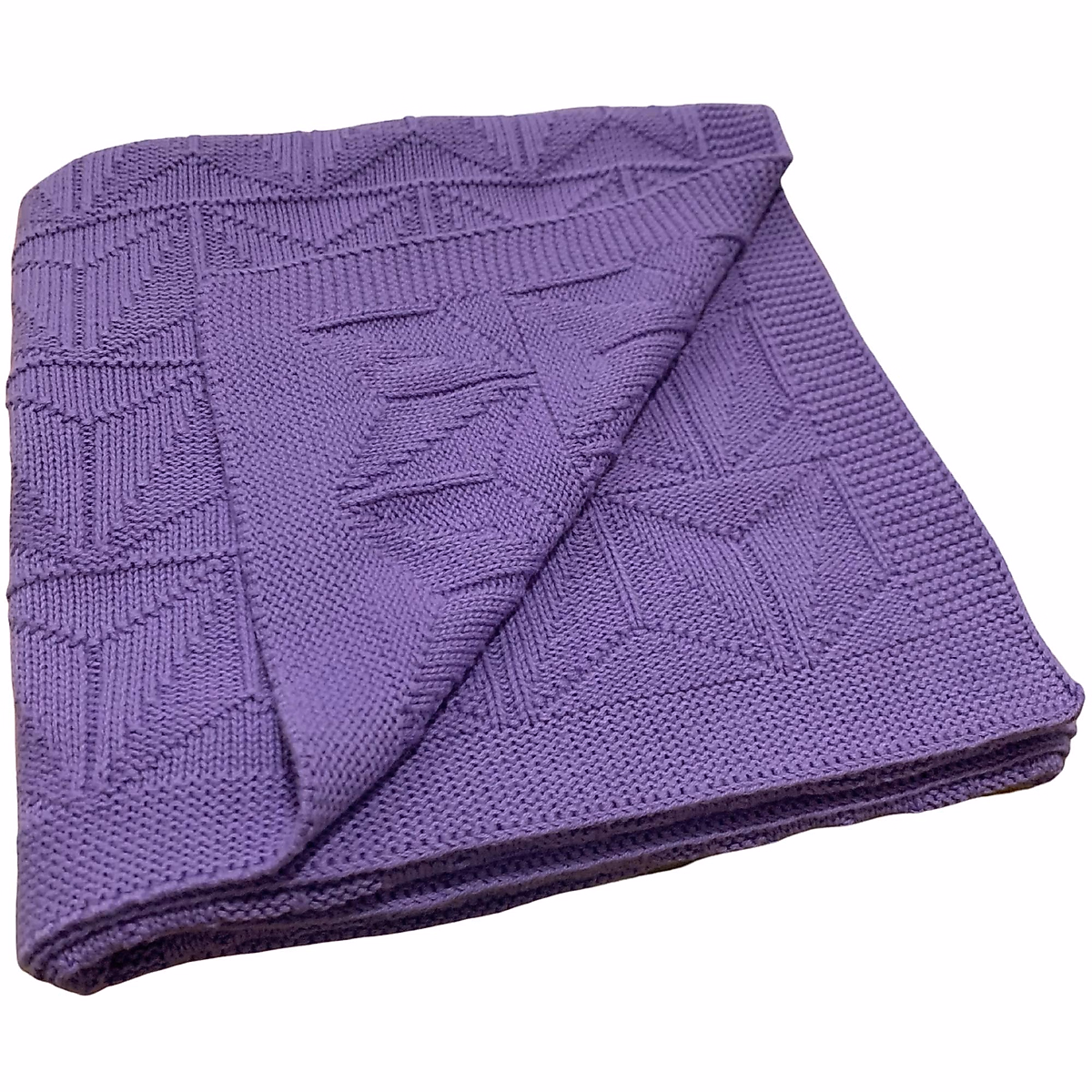 Zeke and Zoey Soft 100% Cotton Knit Purple Baby Blanket for Girls or Boys – Unisex, for Infant, Newborn, Toddler and Kids for Crib, Stroller, Car, Receiving or Swaddle Blanket