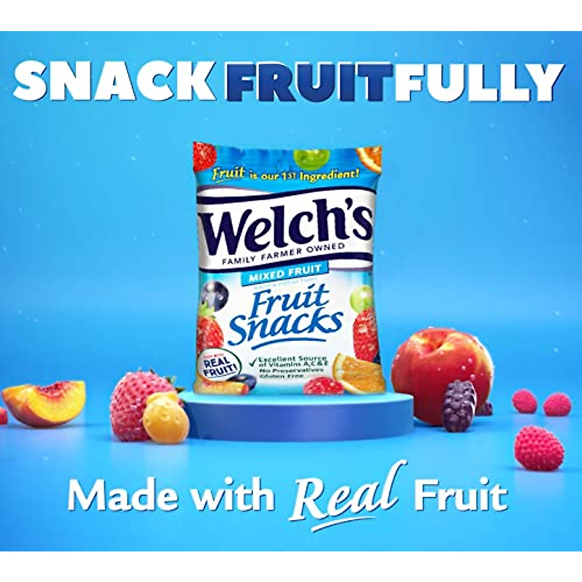 Welch's Fruit Snacks, Bulk Variety Pack with Mixed Fruit, Superfruit Mix, Island Fruits, Gluten Free, Bulk Pack, 2.25 oz (Pack of 16)