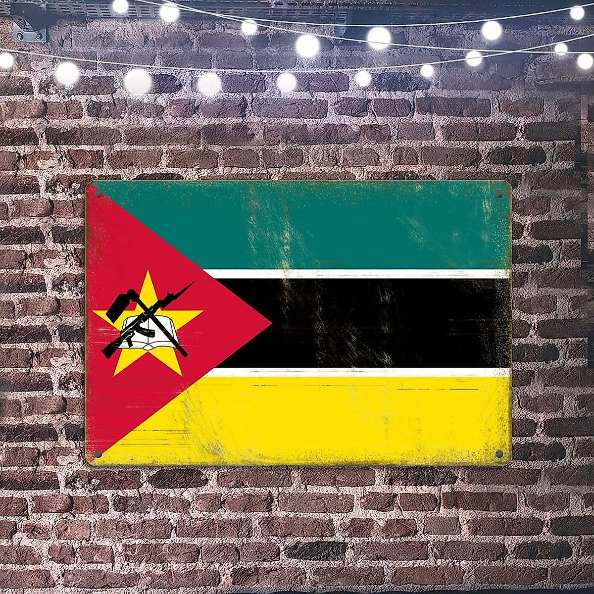 Man Cave Decor Flag Metal Sign Personalized State Metal Tin Plaque Metal Wall Plaques Funny Novelty Sign Rusty Indoor Outdoor Hanging Poster Unique Flag Design Print Art 8x12in