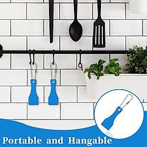 10 Pcs Lottery Ticket Scratcher Tool Plastic Scraper Tool Keychain Lotto Scratcher Keyring Scoop Shape Lotto Scratcher Keyring Scraper for Label Sticker Remover Tool Blue