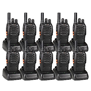 Retevis H-777 2 Way Radios, Walkie Talkies for Adults, Rechargeable Long Range Two Way Radio, Shock Resistant, Short Antenna for Business Education(10 Pack)