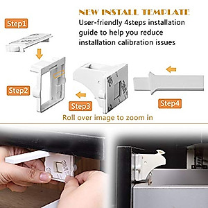 Vmaisi Adhesive Magnetic Cabinet Locks (12 Locks and 2 Keys)