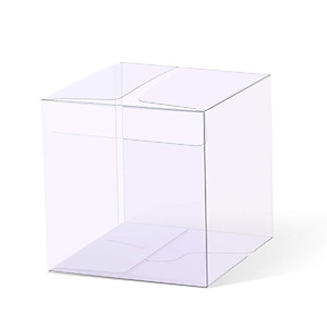 YOZATIA 25PCS Transparent Boxes 3 x 3 x 3 inch, Clear Plastic Boxes Gift Boxes for Wedding, Party and Baby Shower Favors