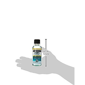 Listerine Cool Mint Zero Alcohol Mouthwash, Travel Size 3.2 Ounces (95ml) - Pack of 2