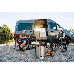 Solo Stove Ranger Portable Smokeless Fire Pit, Stainless Steel with Removable Ash Pan - For Camping, Outdoor, 15.25in H x 15in Dia, 16.5lbs