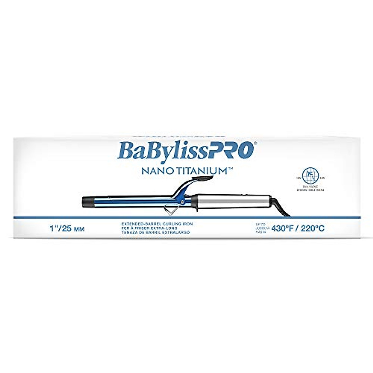 BaBylissPRO BNTW100XLUC Nano Titanium Extended Barrel Curling Iron