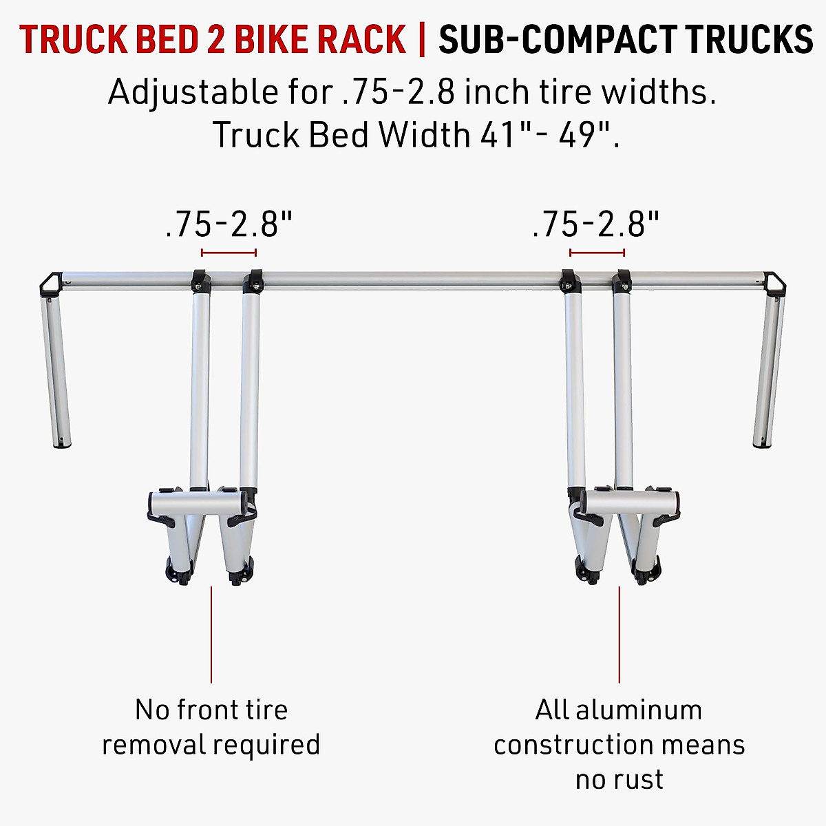 2 Bike Rack for Truck Bed -Ideal Fit for Sub-Compact Truck Models - 2 Standard Tire Bike Rack - Effortless Wheel Mount, Skip Front Tire Removal, Drill-Free Installation Ideas