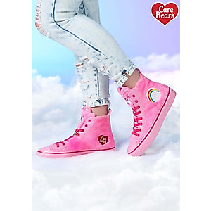 Care Bears Adult Pink Cheer Bear Shoes with Faux Fur and Embroidered Details (US Footwear Size System, Adult, Women, Numeric, Medium, 5)