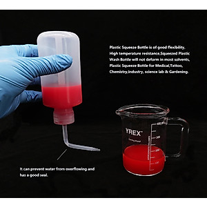HuoHuo Plastic Wash Bottle 2 PCS LDPE Squeeze Bottles Economical Plastic Squeeze Bottle, for Chemistry,Medical, Tattoo,science lab & Gardening Various industries(250ML)