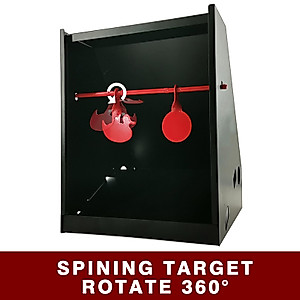 Atflbox 7 x 9 Inch BB Gun Target Trap with 20pcs Paper Targets and Spinning Metal Silhouettes Shooting Targets for Backyard, Outdoor, Indoor, Suitable for Airsoft, Rifle, Pellet Gun