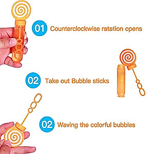 Small Bubbles for Kids 4 Colors Bubble Wand 24 pcs Party Favors Birthday Gift Celebration Toy