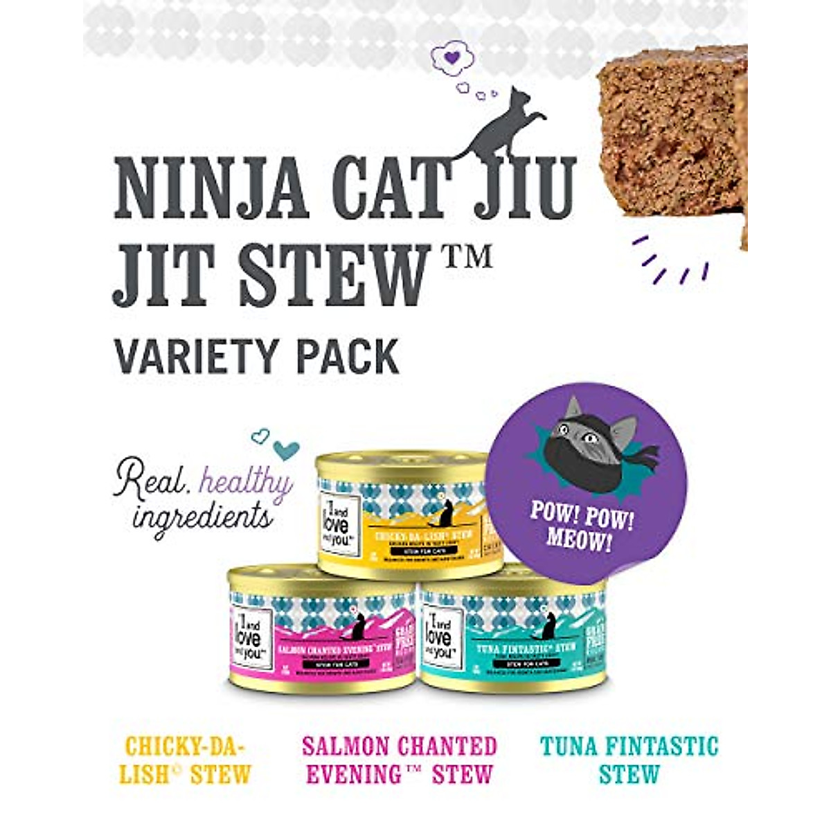 "I and love and you" Naked Essentials Canned Wet Cat Food, Stew Variety Pack (Chicken, Salmon, Tuna), Grain Free, Real Meat, No Fillers, 3 oz (Pack of 12)