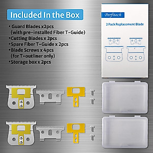 2 Pack T Outliner Blades fits for Andis T Outliner, G, GO, GTO, GTX, Headliner LS2, LS3 Replacement