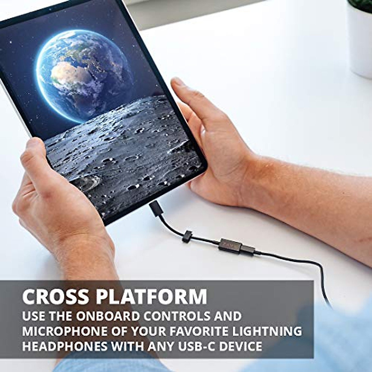 RAYZ Lightning to USB-C Audio Adapter | Connect Lightning Headphones Earphones to Any USBC Device –– Lossless Audio, Universal Compatibility, Latch for Storage (Black)