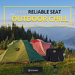 Ecomerr Portable Camping Chair - Bottle Sized Compact Foldable Chair with Carry Bag - Supports 330lbs - Outdoor Backpacking Chair Ultra Lightweight for Lawn, Hiking, Travel, Beach, Picnic