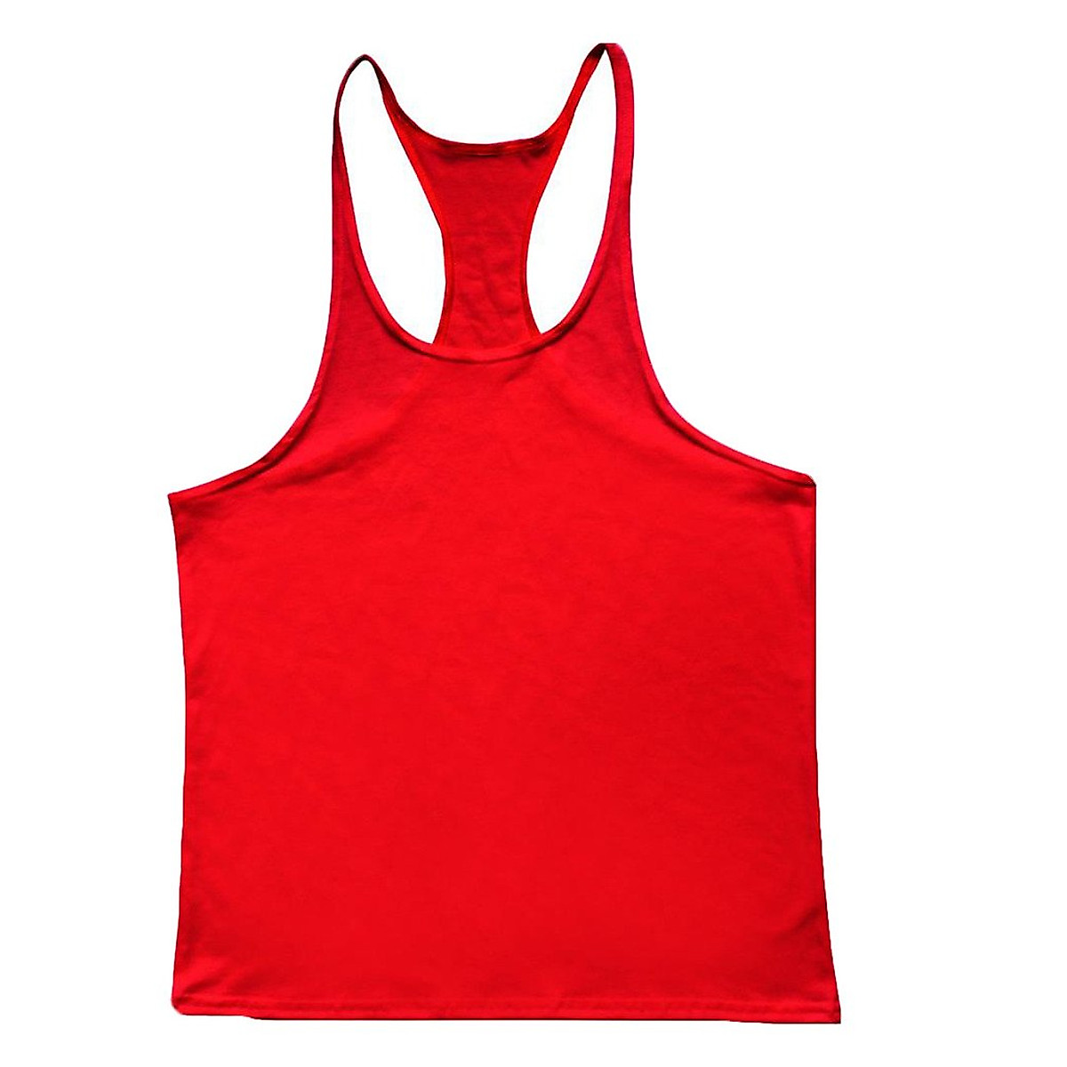 YAKER Men's Fitness Gym Tank Top Singlet Bodybuilding Stringers Sleeveless Muscle Shirt (XL, Red)