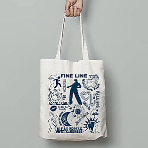 Singer Lyrics Inspired Gift Album Gift Tote Bag Music Lover Gift Singer's Merchandise Shopping Tote Bags (LINE)