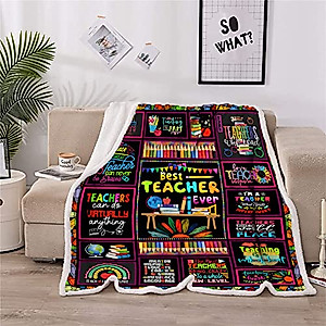 LEITINGYA Teacher Gifts for Women Men, Teacher Appreciation Gifts, Teacher Teachers Day Graduation Retirement Gifts, Best Teacher Christmas Throw Blanket for Couch Bed 50 x 60