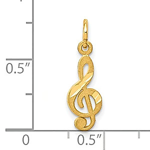 FindingKing 10K Gold Treble Clef Music Note Charm Musical Jewelry
