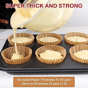 Muffin Cupcake Baking Cup Liner – Extra Large – Sturdy – Super Thick – Non-Stick –Unbleached Disposable Liner – Odorless – Biodegradable – Multi-Use Baking Cups by BamBot (100-Pack)