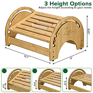 Zyn works Adjustable Foot Stool Under Desk with Massage Roller - Foot Rest Under Desk for Office and Work from Home - Foot Stool for Back Support and Pain Relief for Men and Women
