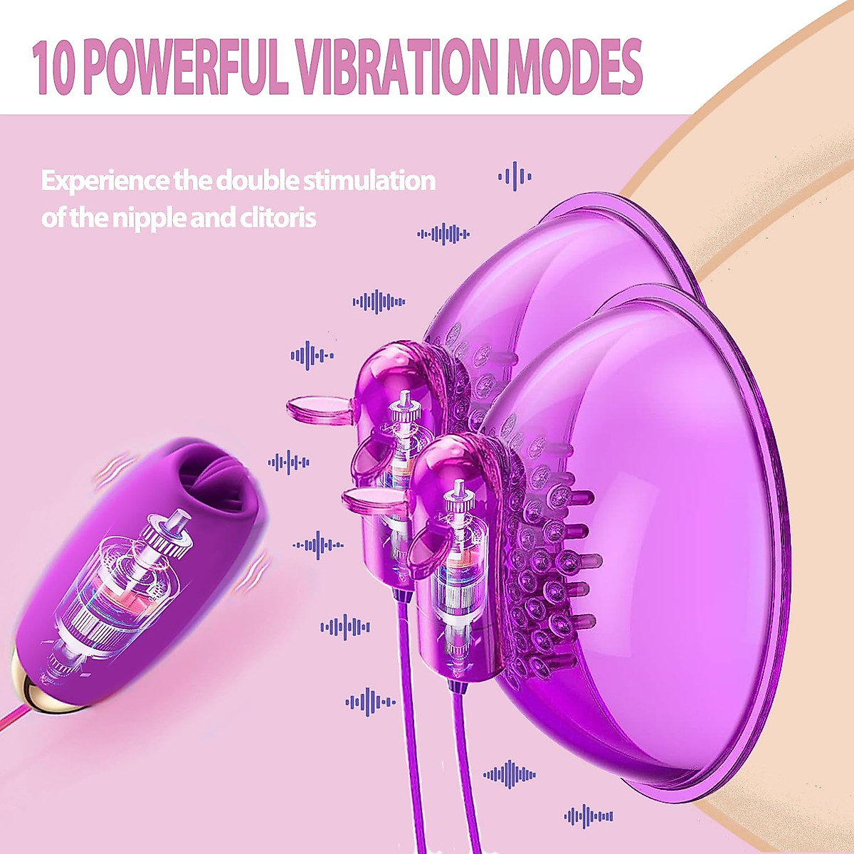 Nipple Clitorals Vibrator Adult Toys - Women Sex Toy Vibrating Nipple Toy Sucker Massage with 10 Vibration 10 Tongue Licking Modes, Rechargeable Female Adult Sex Toys Games for Women Couples Pleasure