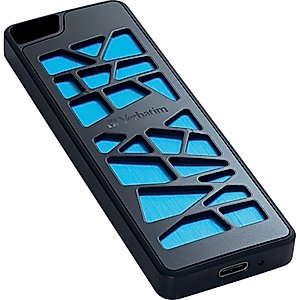 Verbatim 512GB VGX1000 Portable Gaming SSD Up to 1000 MB/s PCIe NVMe USB-C USB 3.2 Gen 2 External Solid State Drive