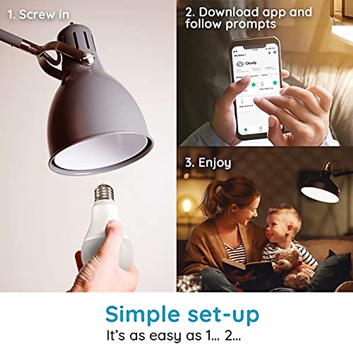 KHSUIN Smart Light Bulbs,Dimmable 2700K-6500K RGBCW Color Changing Alexa Light Bulb Works with Alexa,Echo,Google Home,E26 A19 WiFi Light Bulbs(80W Equivalent)Amazon Certified Alexa Smart Bulb,2 Pack