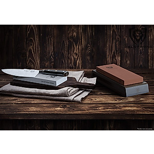 The Dalstrong Gladiator Series Elite 18pc Colossal Knife Set Bundled With The Dalstrong Premium Whetstone Kit - #1000/#600 Grit