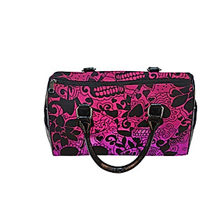 Day of the Dead Sugar Skull Print Womens PU Leather Handbag Top Handle Barrel Design Satchel Shoulde Bag Lady Purse