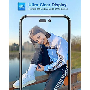 Benazcap Screen Protector for iPhone 14 pro 6.1'', Auto Dust-Elimination,Bubbles Free/Anti Scratch/9H+ Hardness Tempered Glass for iPhone 14 pro 6.1 Inch 2022, 2 Pack