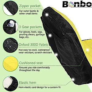 LP92334 Upgrade Large Seat Cover Riding Mower Cushioned Seat up to 18" High for John Deere Mower & Gator | Oxford 300D Fabric, Comfortable, Convenient Pockets, Waterproof
