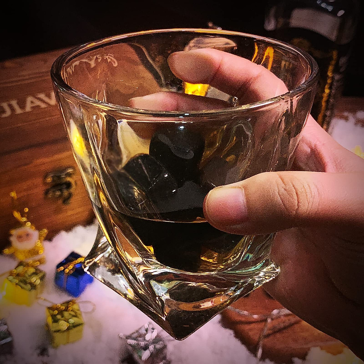 Whiskey Stones Gift Set, Birthday Gifts for Men Dad, Anniversary Wedding Gifts for Him Husband Boyfriend Grandpa Brother Boss, Unique Whiskey Gifts for Christmas Birthday Holiday