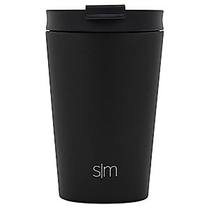 Simple Modern Insulated Tumbler with Lid and Straw | Iced Coffee Cup Reusable Stainless Steel Water Bottle Travel Mug | Spring Break Gifts For Her & Him | Classic Collection | 12oz | Midnight Black