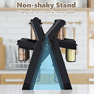 Bvdfgk Ferris Wheel Spice Rack Organizer - 18 Pcs Rotating Spice Rack with Empty Glass Jars and Round Labels, Kitchen Countertop Revolving Seasoning Organization with Funnel