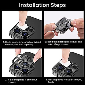 Tensea for iPhone 14 Pro/iPhone 14 Pro Max Camera Lens Protector, Aluminum Alloy Metal Tempered Glass Cover Camera Screen Protector Accessories, Case Friendly for iPhone 14Pro / 14 ProMax 2022