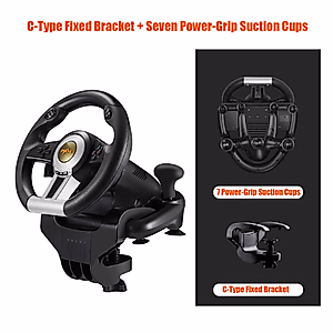 PXN PC Racing Steering Wheel, V3II USB Car Driving Race Gaming Steering Wheel with Pedals for Windows PC, PS3, PS4, Nintendo Switch, Xbox One, Xbox Series X/S