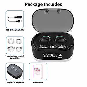 VOLT PLUS TECH Wireless V5.1 PRO Earbuds Compatible with Google Pixel 6a IPX3 Bluetooth Touch Waterproof/Sweatproof/Noise Reduction with Mic (Black)
