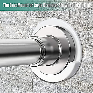 CANRAY Shower Curtain Rod Holders for Wall | Adhesive Shower Tension Rod Mount brackets | No Drilling | Stick On | 2 Pack, White (Shower Curtain Rod Not Included)