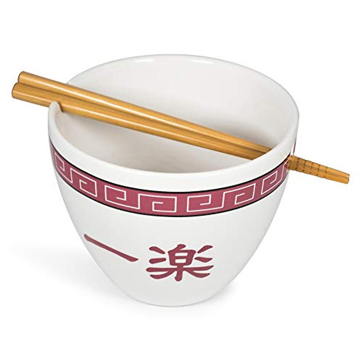 JUST FUNKY Naruto Ichiraku Ramen Japanese Ceramic Dish Set | 16-Ounce Ramen Bowl and Chopsticks Set