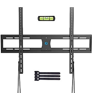 Pipishell Low Profile Fixed TV Wall Mount Bracket Ultra Slim for Most 42-90 Inch LCD OLED QLED 4K Plasma Flat Curved Screen TVs up to132lbs Max VESA 800x600mm, Fits 16", 18", 24" Wood Studs