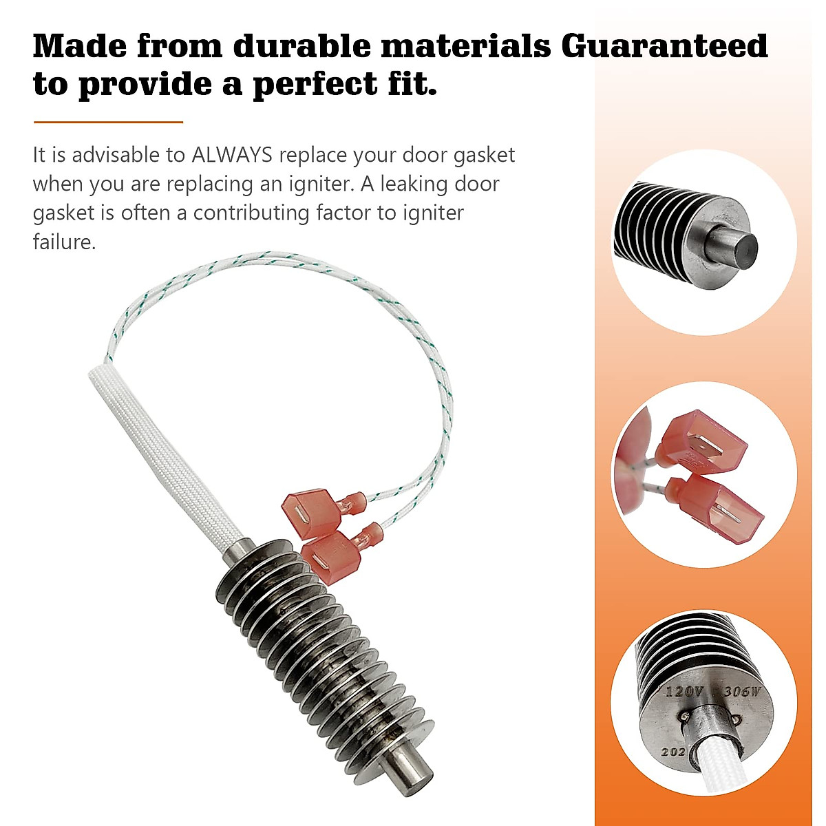 YAOAWE Pellet Stove Igniter Parts Replacement for Harman Stoves, 306W Ignitor Hod Rod Replacement Part Models 3-20-677200, 3-20-06783, 1-10-06620.