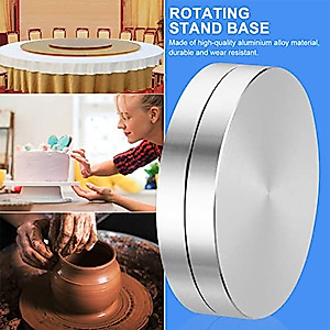 KICHOUSE 2pcs Turntable Base Cake Display Turntable Bearing Dining Table Supplies Fruits Dessert Display Plate Table Turntable Bearing Bearings Aluminum Alloy Snack Display Tray to Rotate