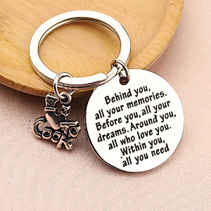 FEELMEM Future Chef Gift Chef Keychain Behind You All Your Memories Cooking Jewelry Culinary School Graduation Gift