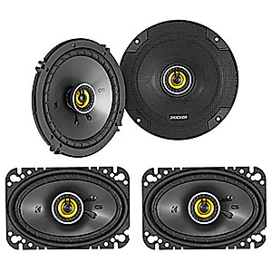 KICKER (2) 46CSC654 6.5" 300w Car Audio Speakers+(2) 46CSC464 4x6 300w Speakers