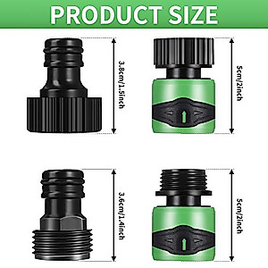 18 Pieces Quick Garden Hose Connector 3/4 Inch Thread Male and Female Hose Connectors Plastic Water Hose Fittings Hose End Adapters with 24 Pieces Rubber Gaskets and Roll of Tape