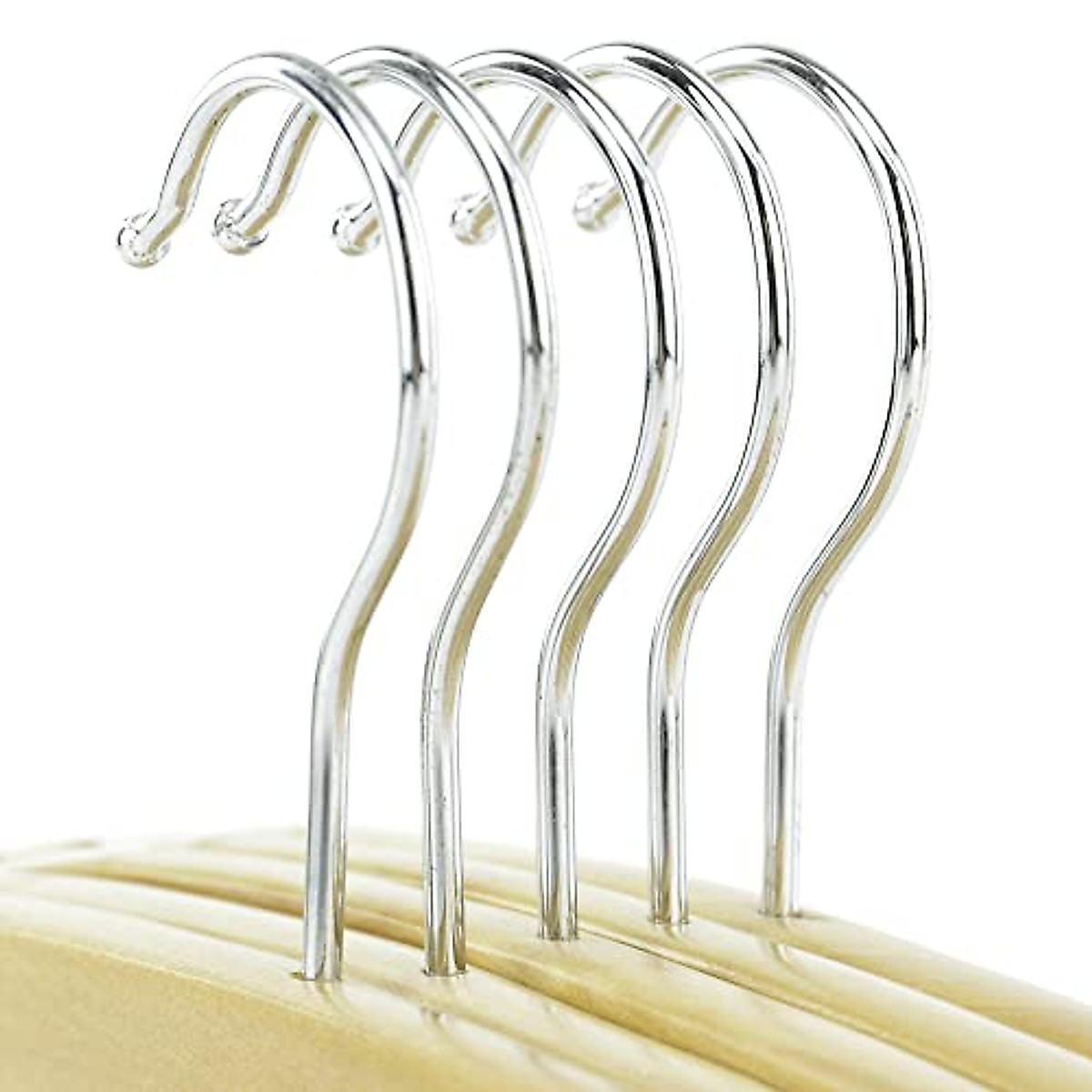 HANGERWORLD Children's Toddler Baby Hangers for Closet - 10 Pack, 11.8inch Cute Wooden Kids Hangers, Short Neck, Slim, Double Notches, Swivel Hook