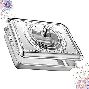 Cabilock Glass Dishes Griddle Cover Stainless Steel Pan Cover Lid for Chafing Dishes and Steam Table Pans Pan Lids for Food Warmer Buffet Serving Chafing Dishes with Window S Griddle Cover Metal Tray