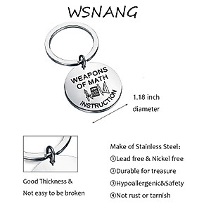 WSNANG Math Gift Weapons Of Math Instruction Keychain Funny Math Geek Gifts for Mathematician Math Teacher Math Student (Math Keychain)