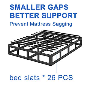 Hanidre 7 Inch High Metal California King Bed Frames, Heavy Duty Cal King Bed Frame No Box Spring Needed, Easy Assembly, Noise Free, Sturdy, Low Profile